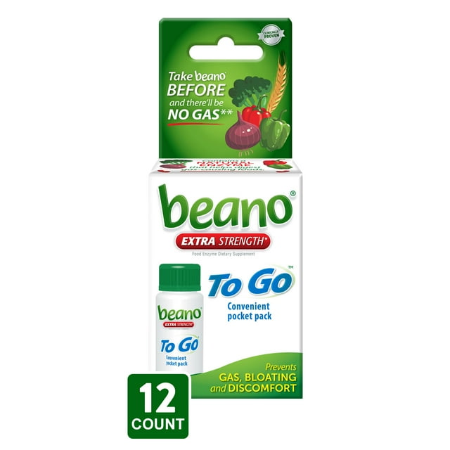Beano To Go, Anti-Gas and Stomach Bloating Relief Digestion Pills,12 ...