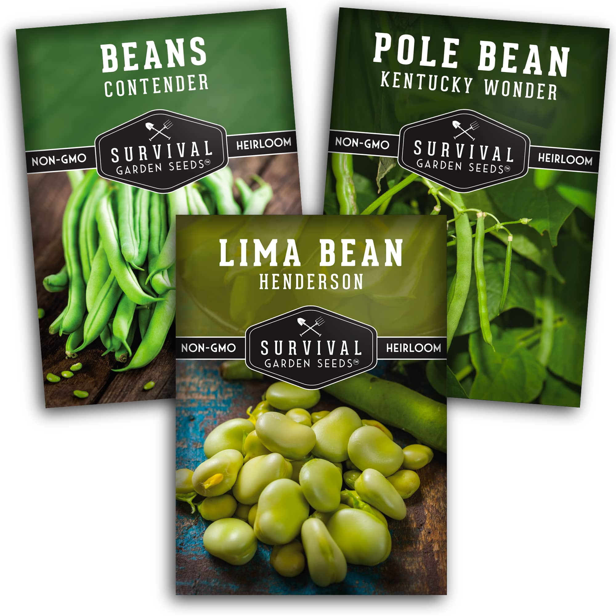 Beans Collection - 3 Packs of Non-GMO MHD1Heirloom Open-Pollinated Seed ...