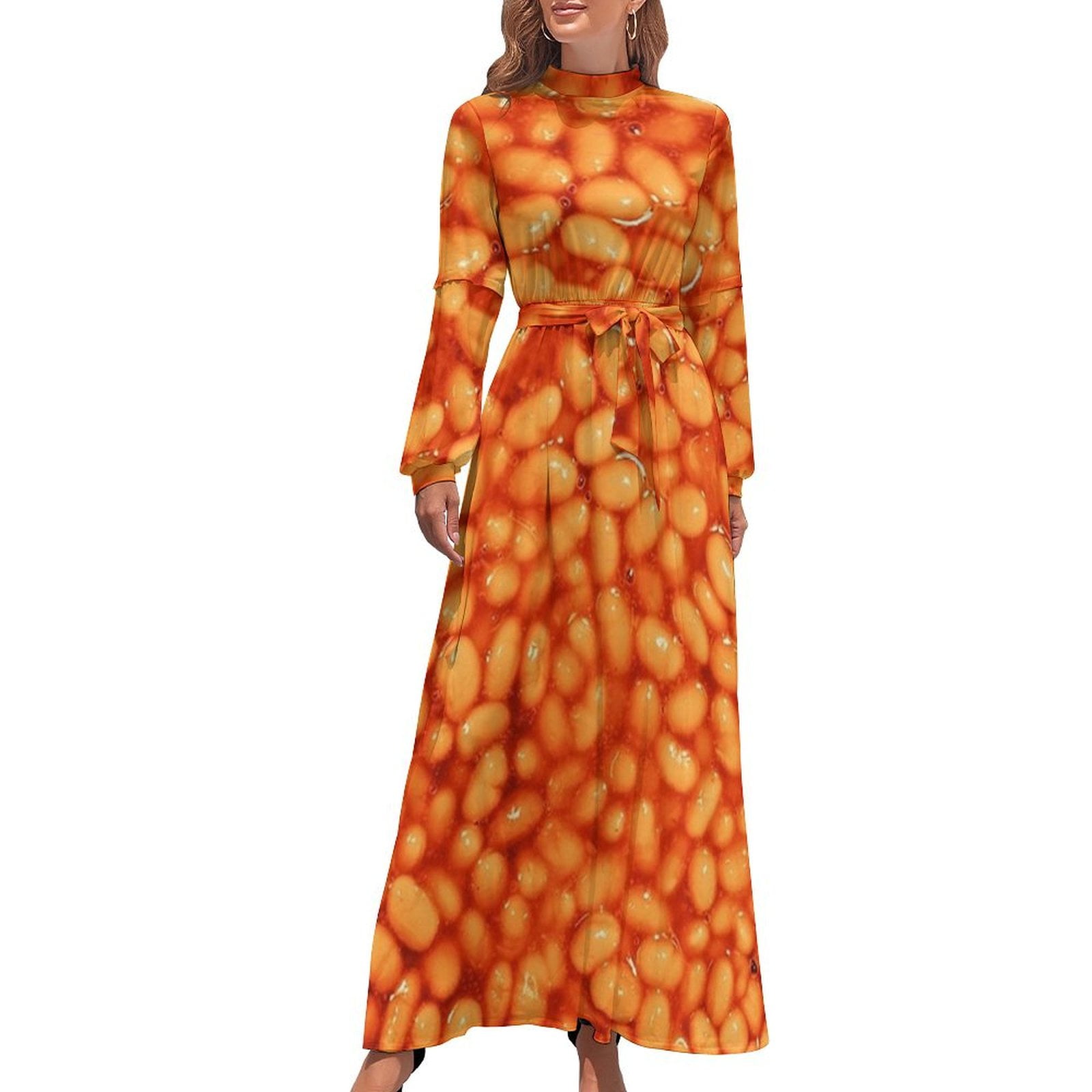 Beans In Things Pattern Long Dress prom dresses 2024 dresses for ...