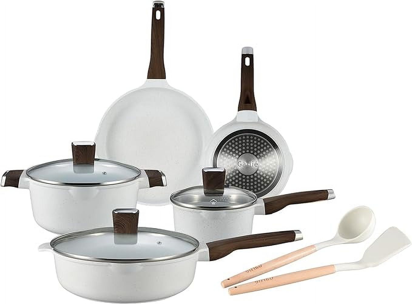 Beantech 10pcs Pots and Pans Set, Nonstick White Granite - Walmart.com