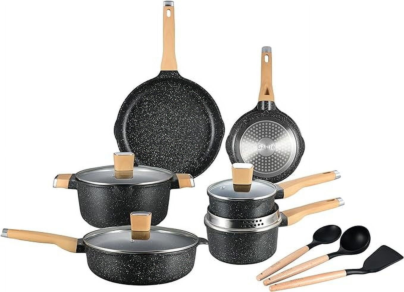 Beantech 13pcs Pots and Pans Set, Nonstick Black Granite - Walmart.com