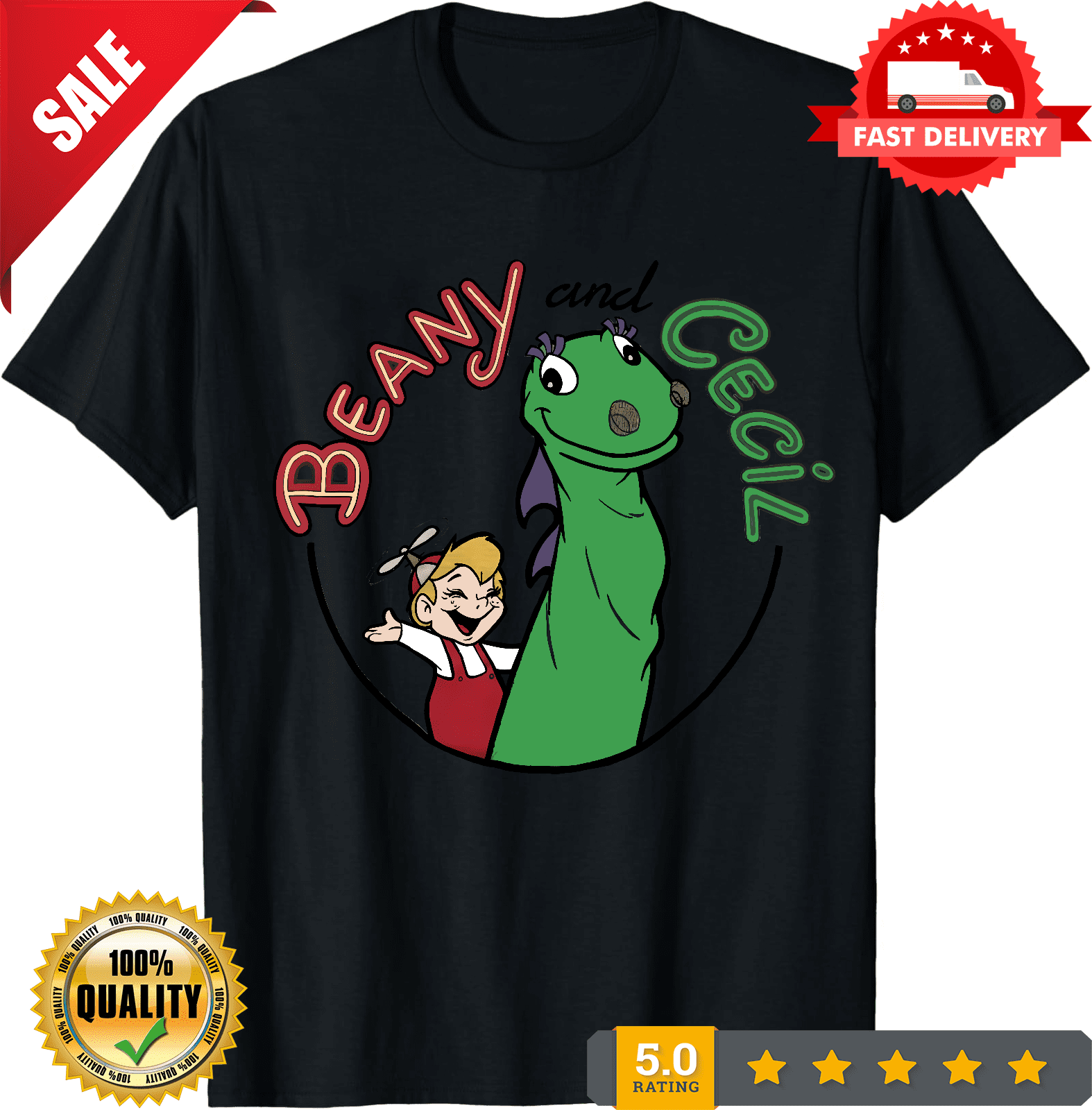 Beany and Cecil 1966 Cartoon Vintage Unisex T-Shirt, LIMITED EDITION ...