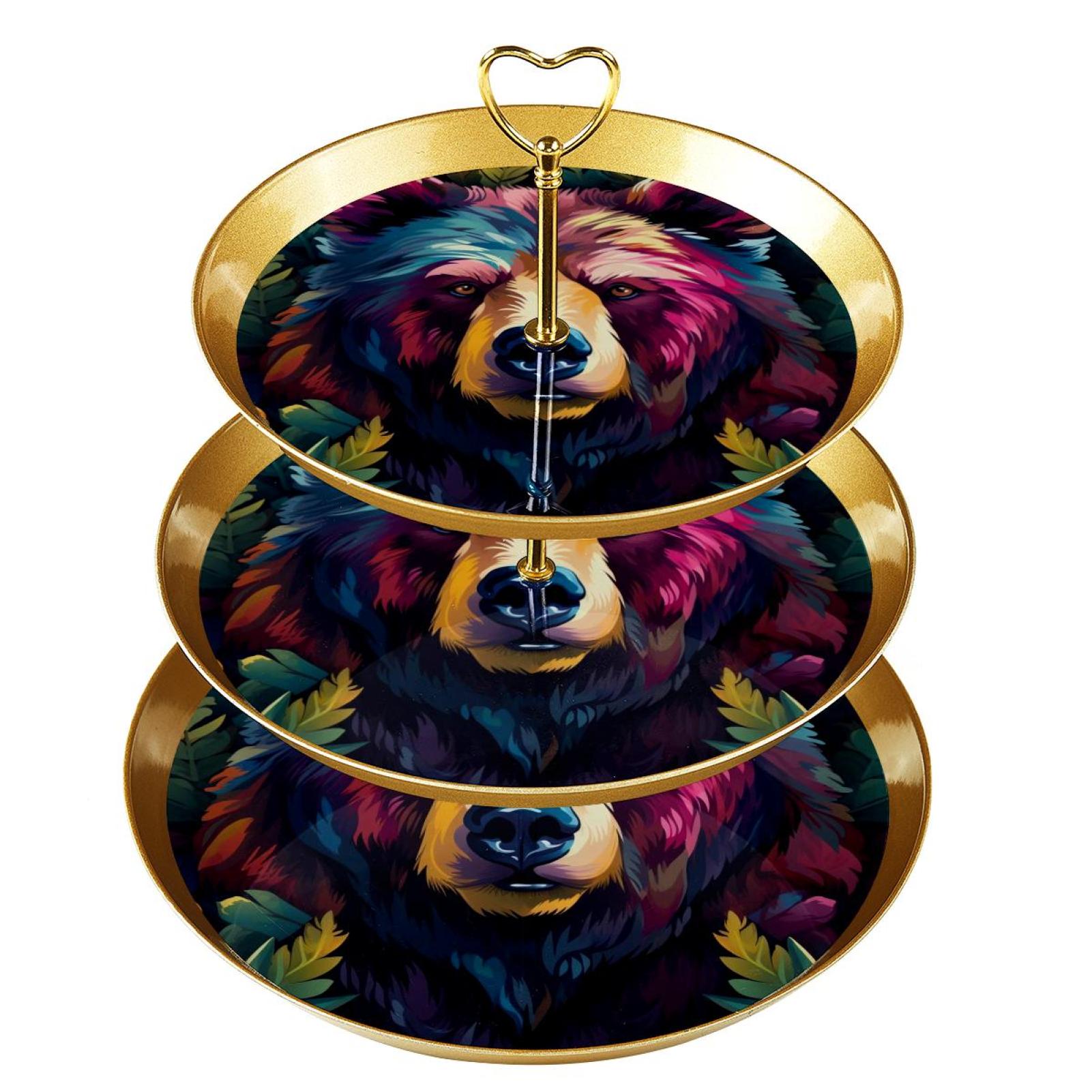 Bear 32cm Plastic Discs Cupcake Stand with Iron Pillars | Dessert Table ...