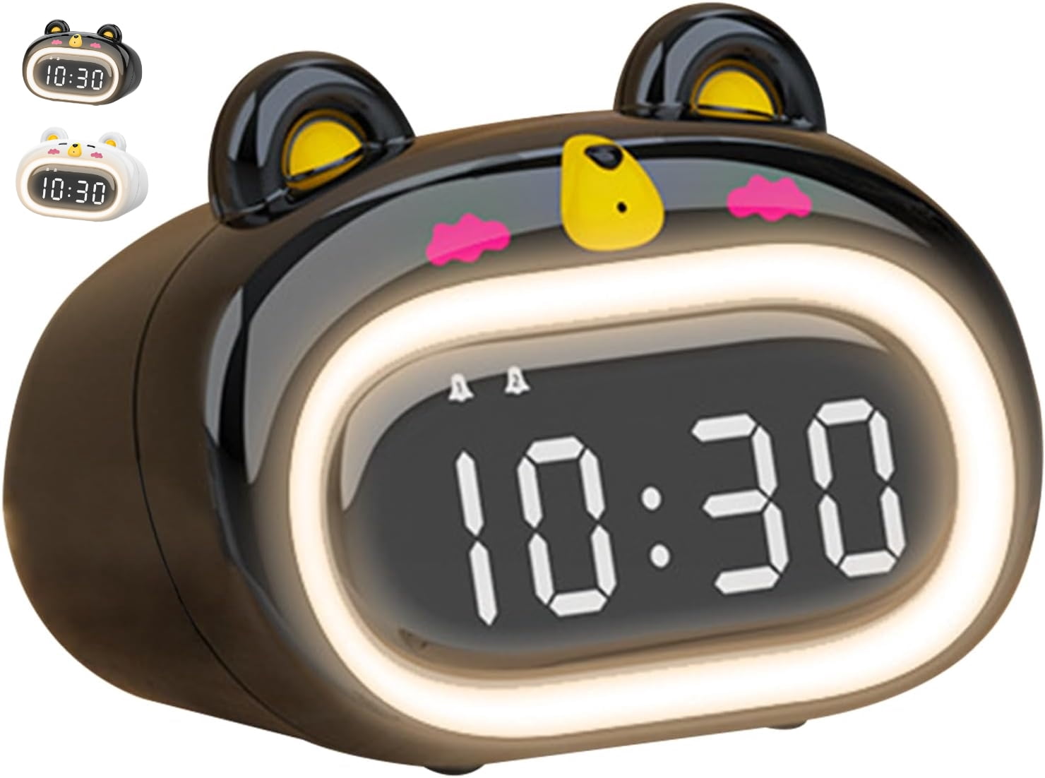 Bear Alarm Clock with Adjustable Night Light for Kids Cute Cartoon ...