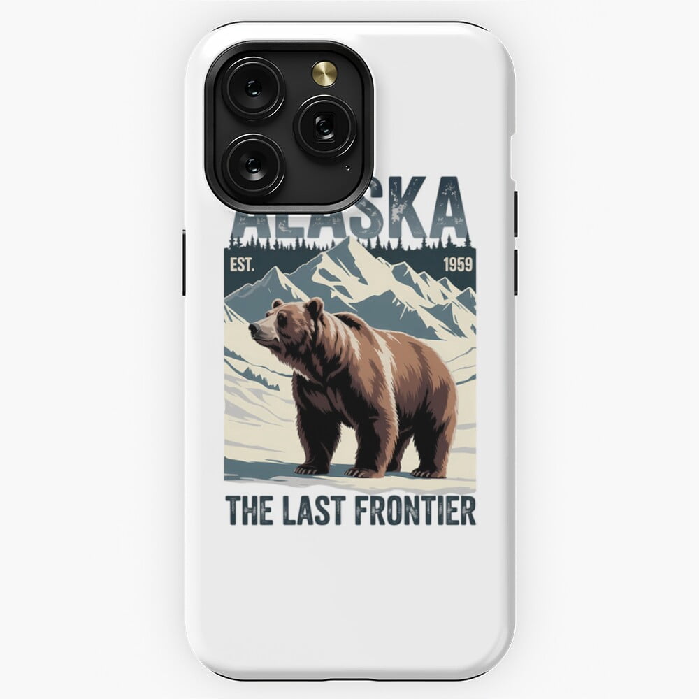 Bear Alaska The Last Frontier Pride iPhone Case 17 16 15 14 13 12 11 ...