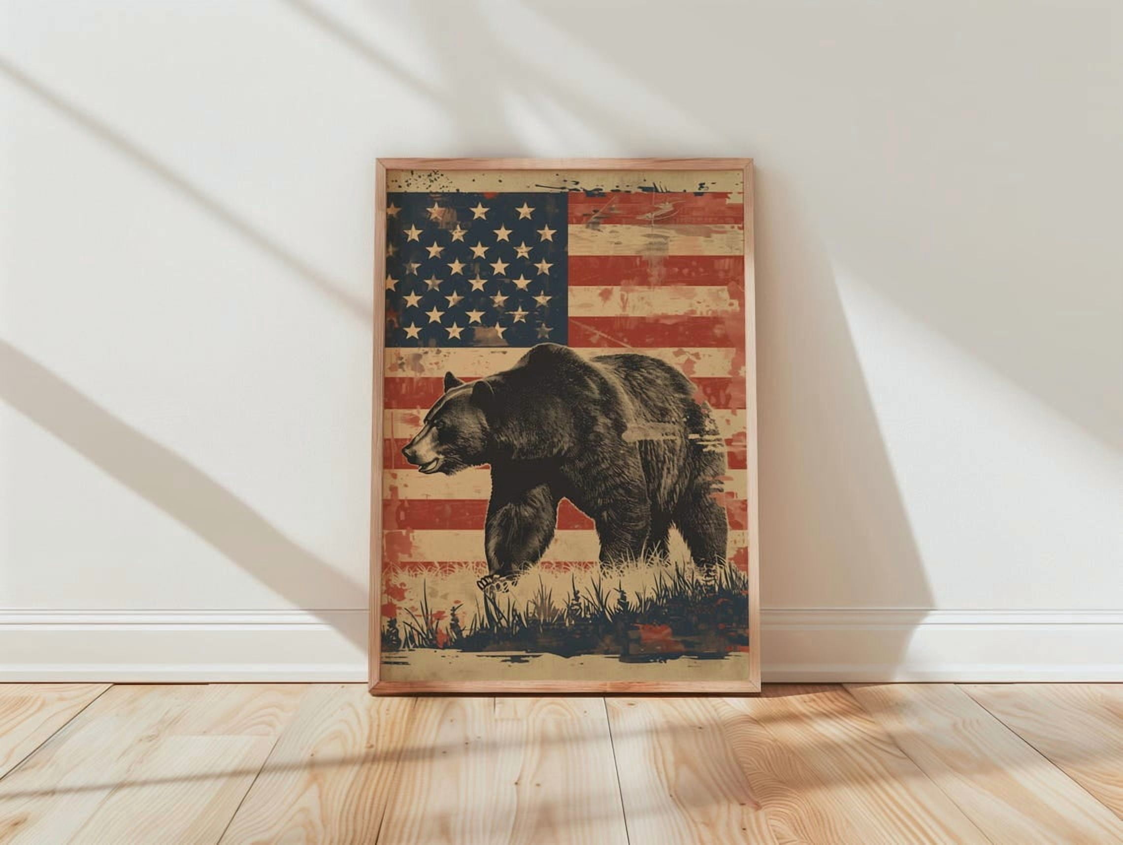 Bear Americana Rustic Lodge Wall Art Poster Unframed Paper Print ...