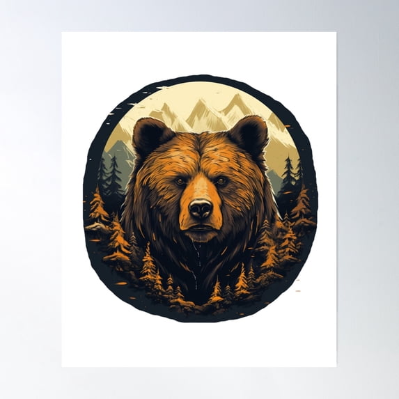 Bear And Nature Classic Poster Wall Art Modern Wall Decor Art Home ...