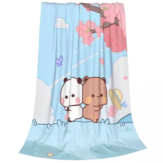 Bear And Panda Bubu Dudu Flannel Blanket Creative Throw Blankets for ...