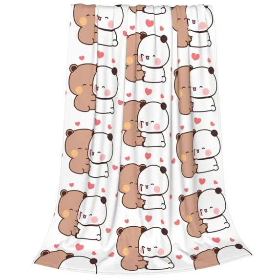 Bear And Panda Bubu Dudu Flannel Blanket Creative Throw Blankets for ...