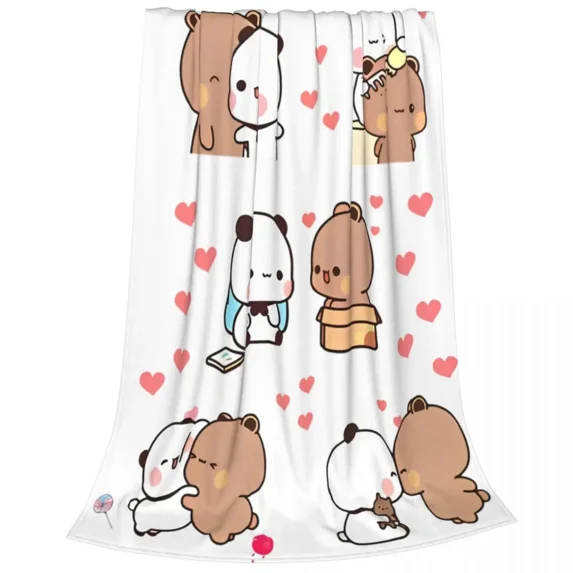 Bear And Panda Bubu Dudu Flannel Blanket Creative Throw Blankets for ...