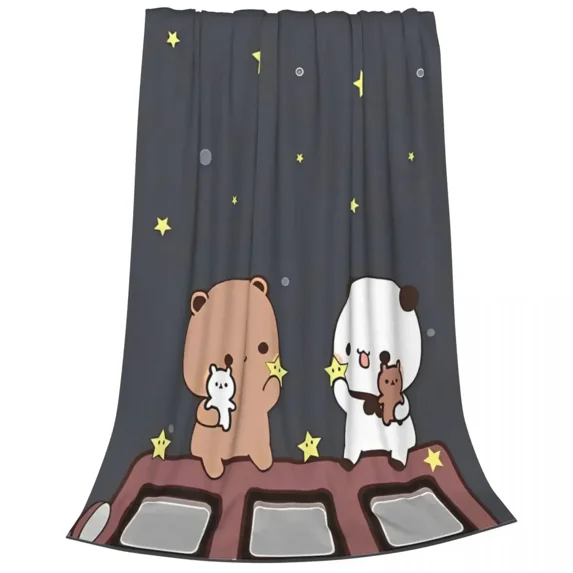 Bear And Panda Bubu Dudu Flannel Blanket Creative Throw Blankets for ...