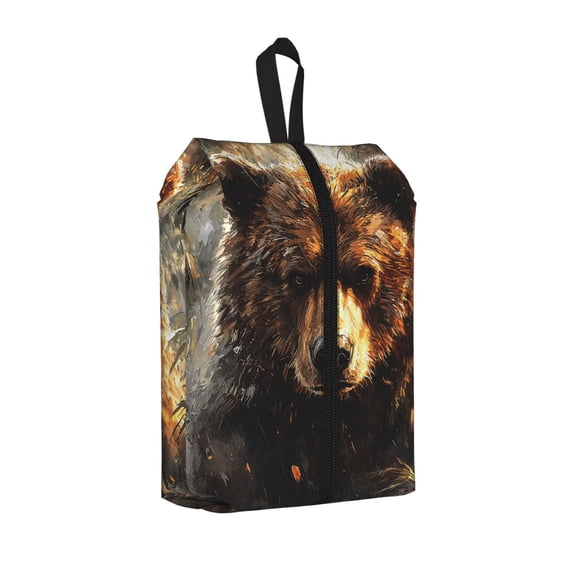 Bear Animal Art 1 PC Portable Travel Shoe Organizer Bag with Carrying ...
