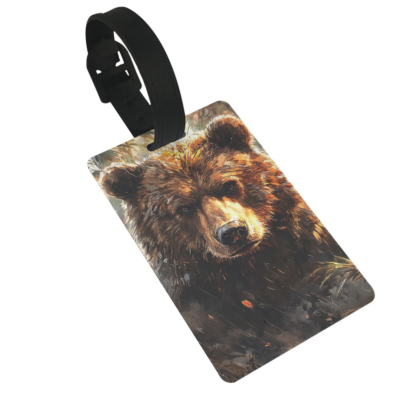 Bear Animal Art Luggage Tags Suitcases ID Baggage Identifier Card Name ...