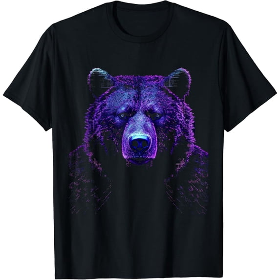 Bear Animal Pixel Art Graphic Illustration Motif Bear T-Shirt Vintage ...