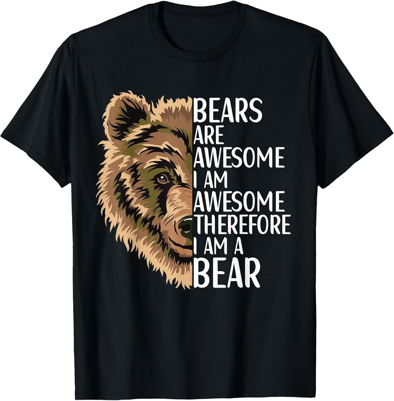 Bear Apparel Grizzly Wildlife Animal T-Shirt Gift All Size S-4XL ...