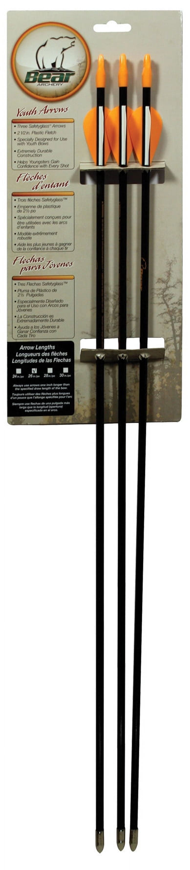 Bear Archery Youth Safetyglass Arrows, 24 Inch, 3-Pack - Walmart.com