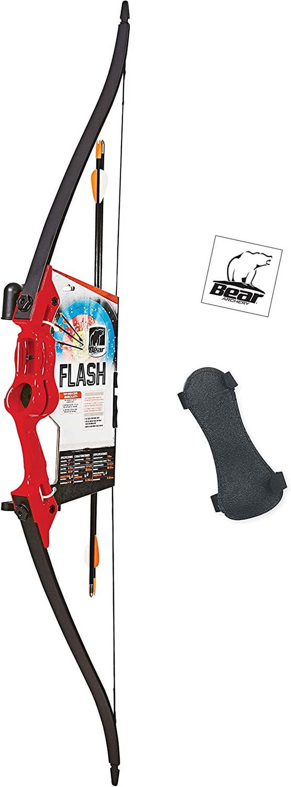 Bear Archery Flash Bow Set for Youth, Recommended Ages 11-14, Ambidextrous, Continuous Draw ...