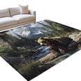 Bear Area Rugs 5x8ft Animal Snow Mountain Nature Pine Forest Floor Rug ...