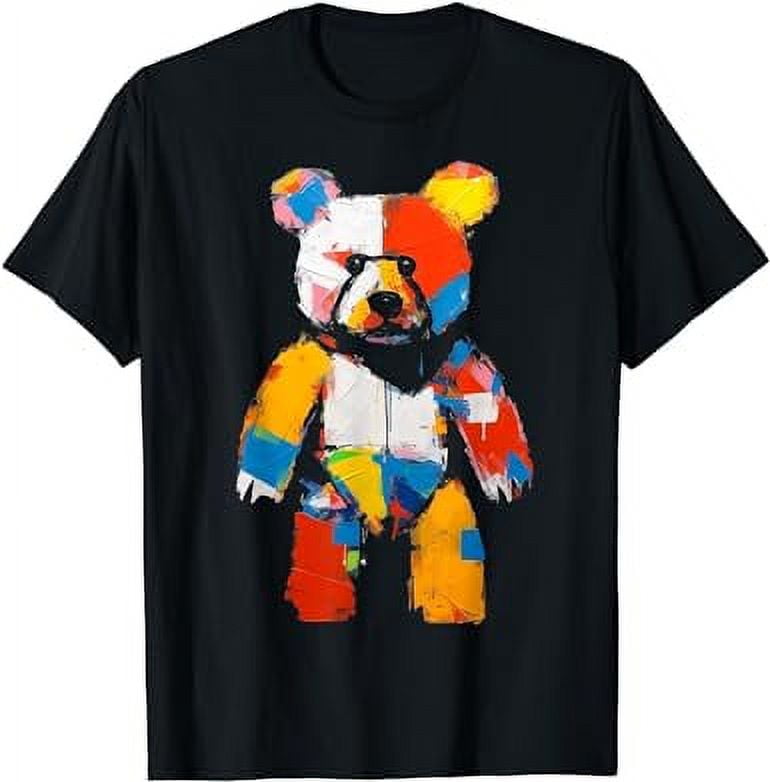 Bear Artwork - Animal Colourful Animal Motif Art Bear T-Shirt - Walmart.com