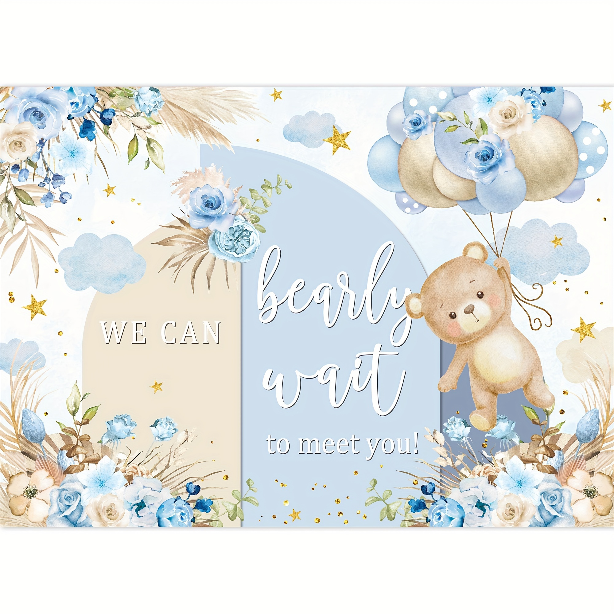 Bear Baby Shower Backdrop We Can Bearly Wait to Meet You Photography ...