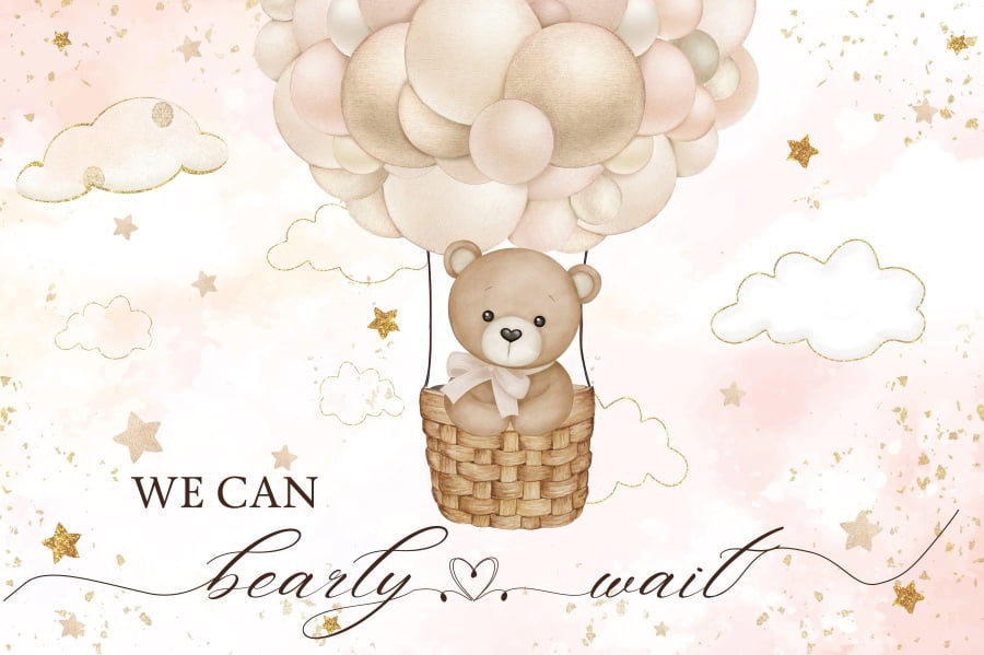 Bear Baby Shower Backdrop We Can Bearly Wait to Meet You Kids Birthday ...