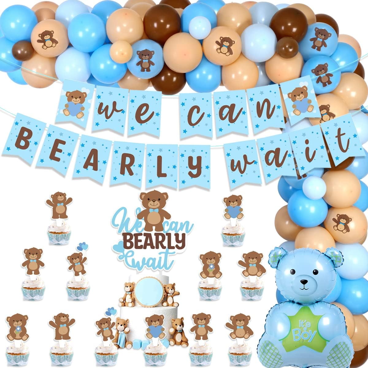 Bear Baby Shower Decorations for Boy, We Can Barely Wait Baby Shower ...
