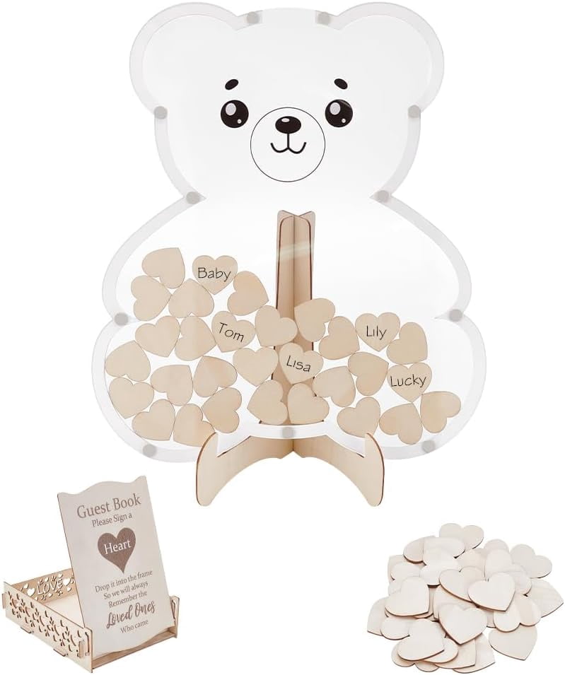 Bear Baby Shower Guest Book Alternative Baby Shower Decorations with ...
