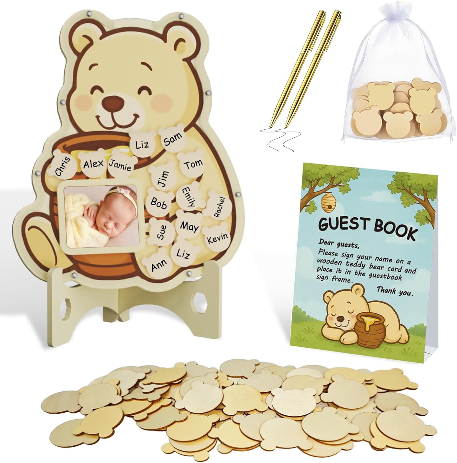 Bear Baby Shower Guest Book Alternatives Bear Baby Shower Decorations ...