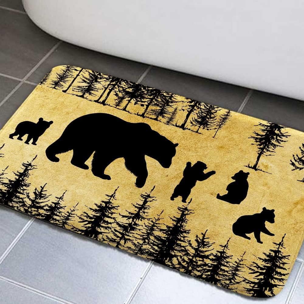 Bear Bathroom Rugs Animal Black Bear Design Bath Mat Non Slip Bath Mat ...