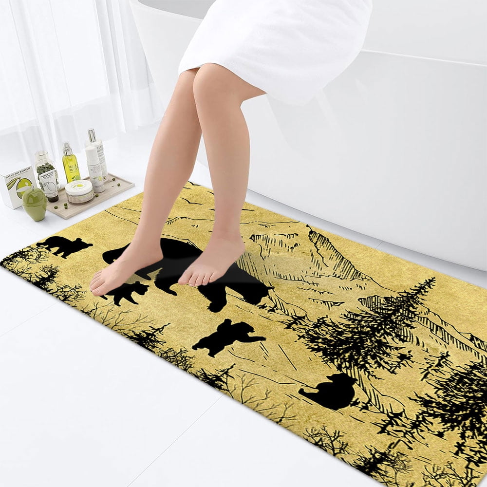 Bear Bathroom Rugs, Country Hunting Bathroom Rugs for Bathroom Wild ...