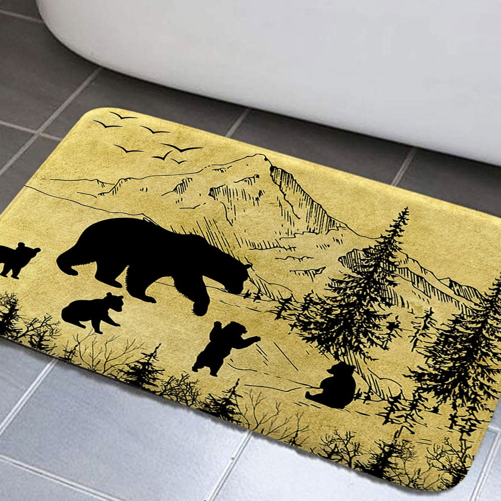 Bear Bathroom Rugs, Country Hunting Bathroom Rugs for Bathroom Wild ...