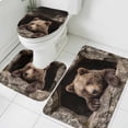 Bear Bathroom Rugs Set Country Rustic Natural Forest Rock Cave Wild ...