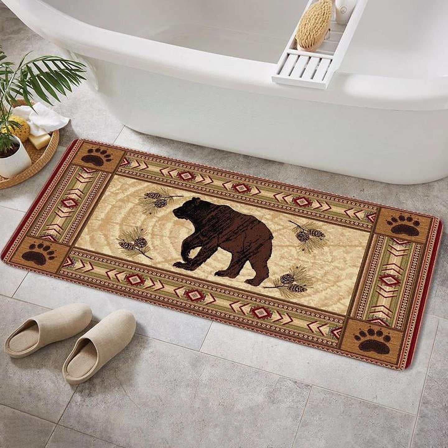 Bear Bathroom Rugs Soft Bath Rugs Non Slip, Animal Black Bear Forest ...