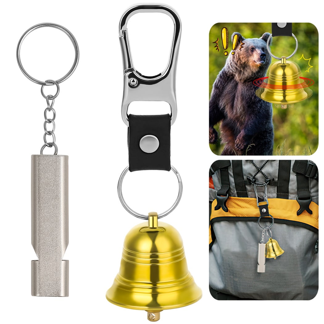 Bear Bell with Whistle Set, Brass Bear Bell with Silencer, Bear Bell ...