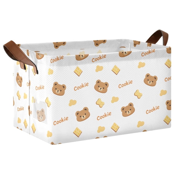 Bear Biscuits Collapsible Storage Bin Open Home Shelf Basket Water ...