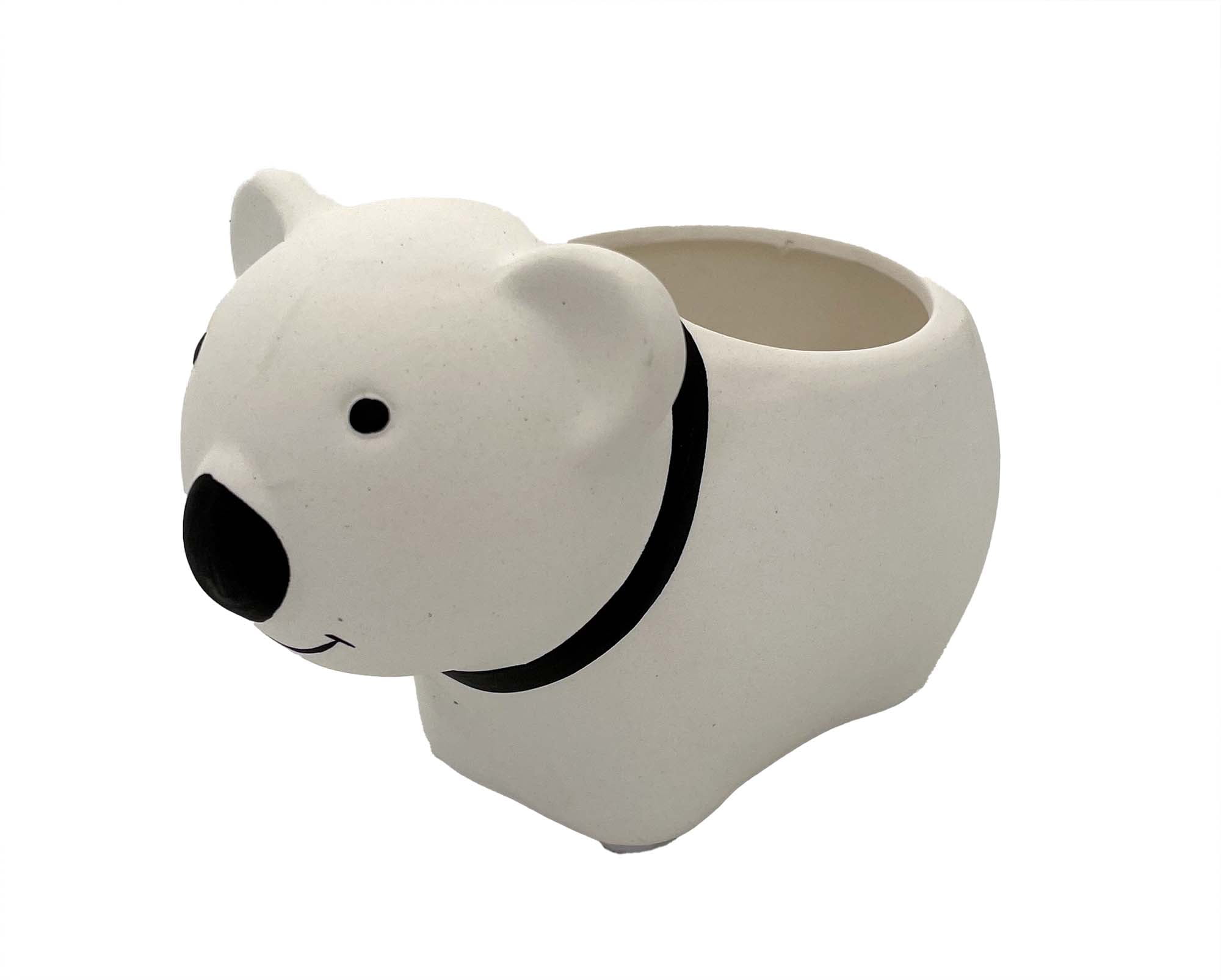 Bear Black and White Ceramic Animal Pot - 3" x 5.75" x 3.75" - Walmart.com