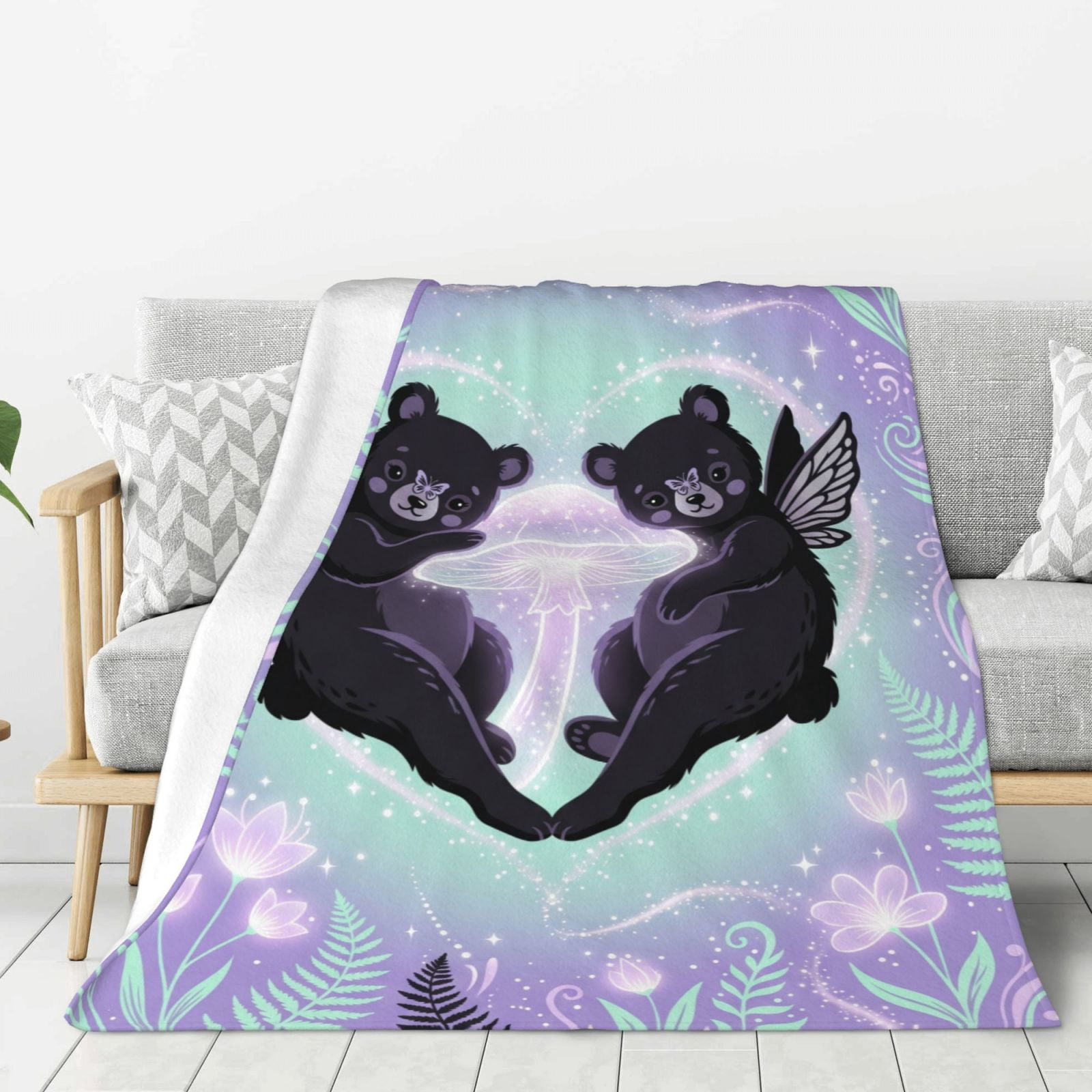Bear Blanket, Beautiful Wild Animal Pattern Couch Lounging Blanket for ...