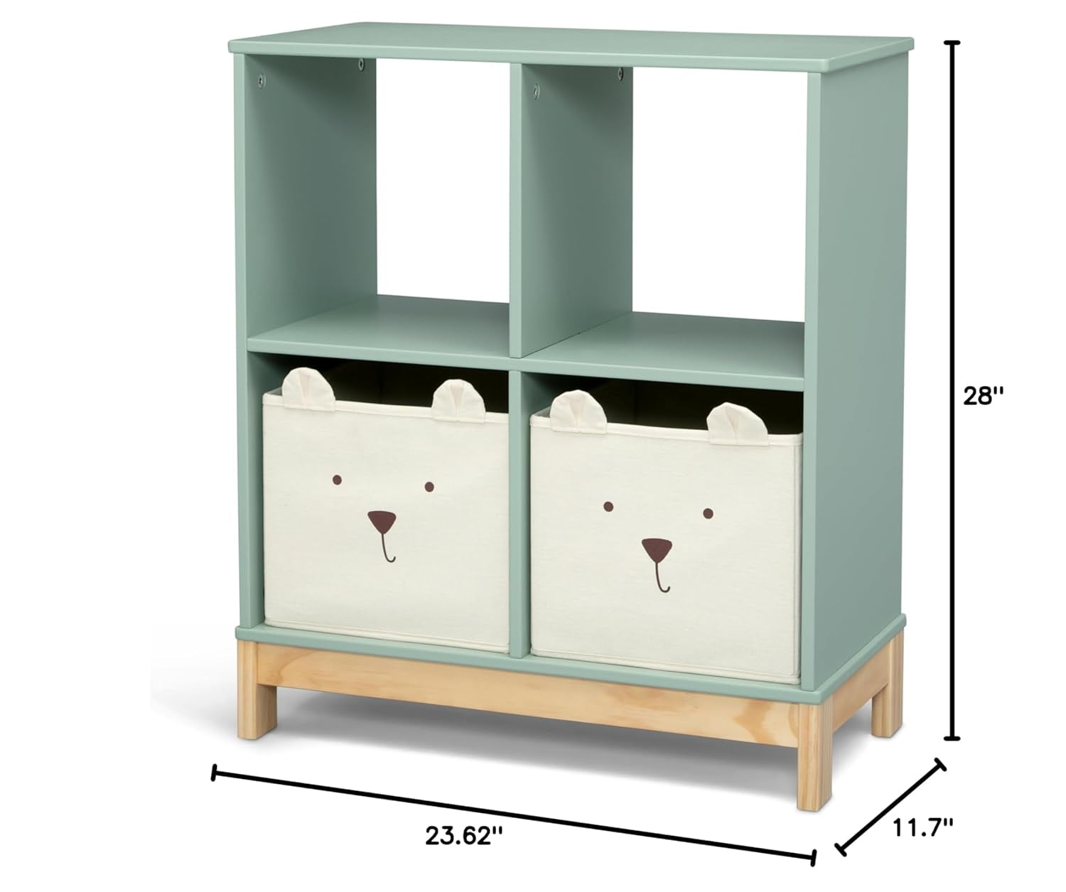 Bear Bookcase with Bins, Sage Green - Walmart.com