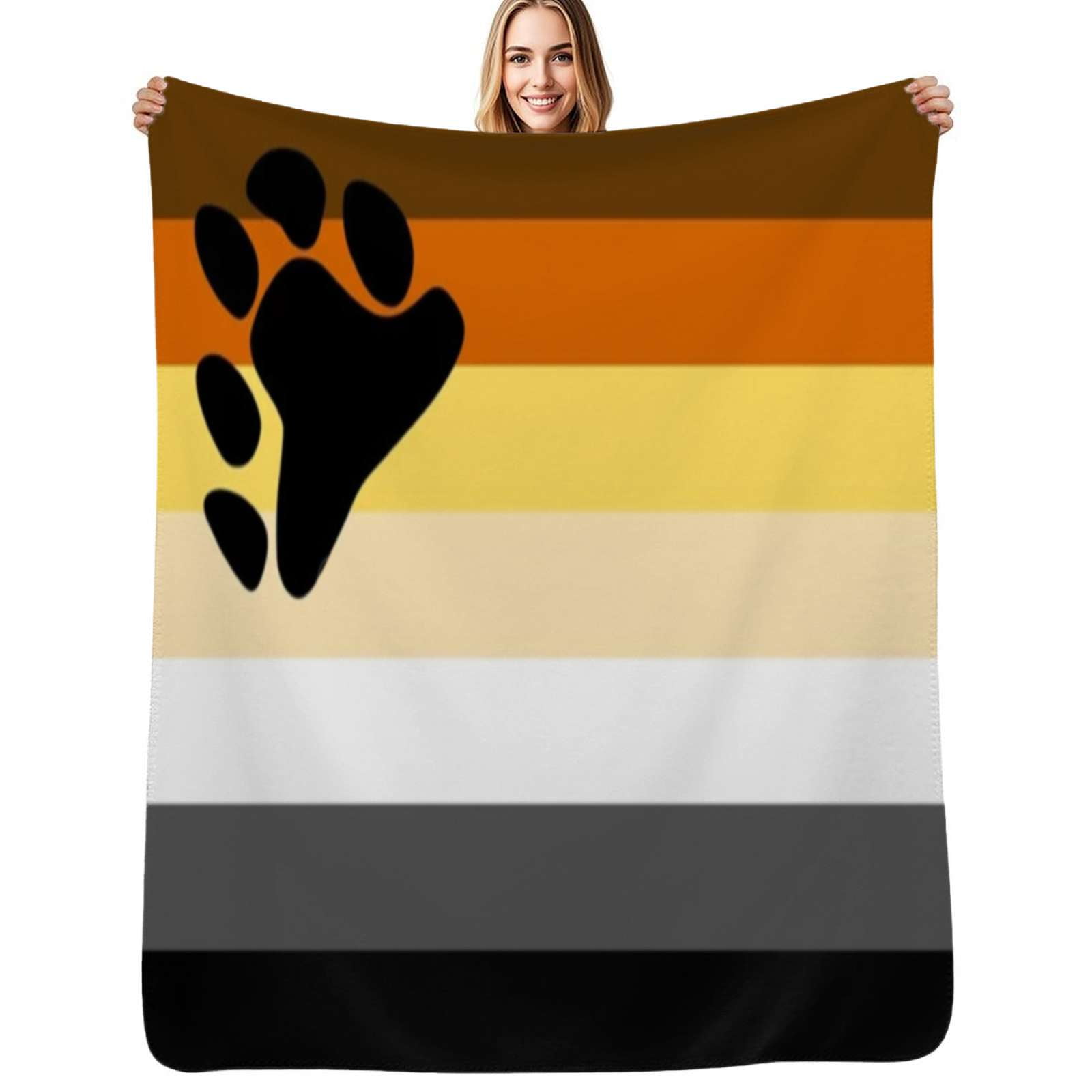 Bear Brotherhood Pride Flag Flannel Blanket Warm Soft Bedding Throws ...