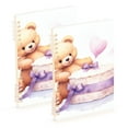 Bear Cake Balloon Bow Ring Binder Notebook Journey Note Diary College ...