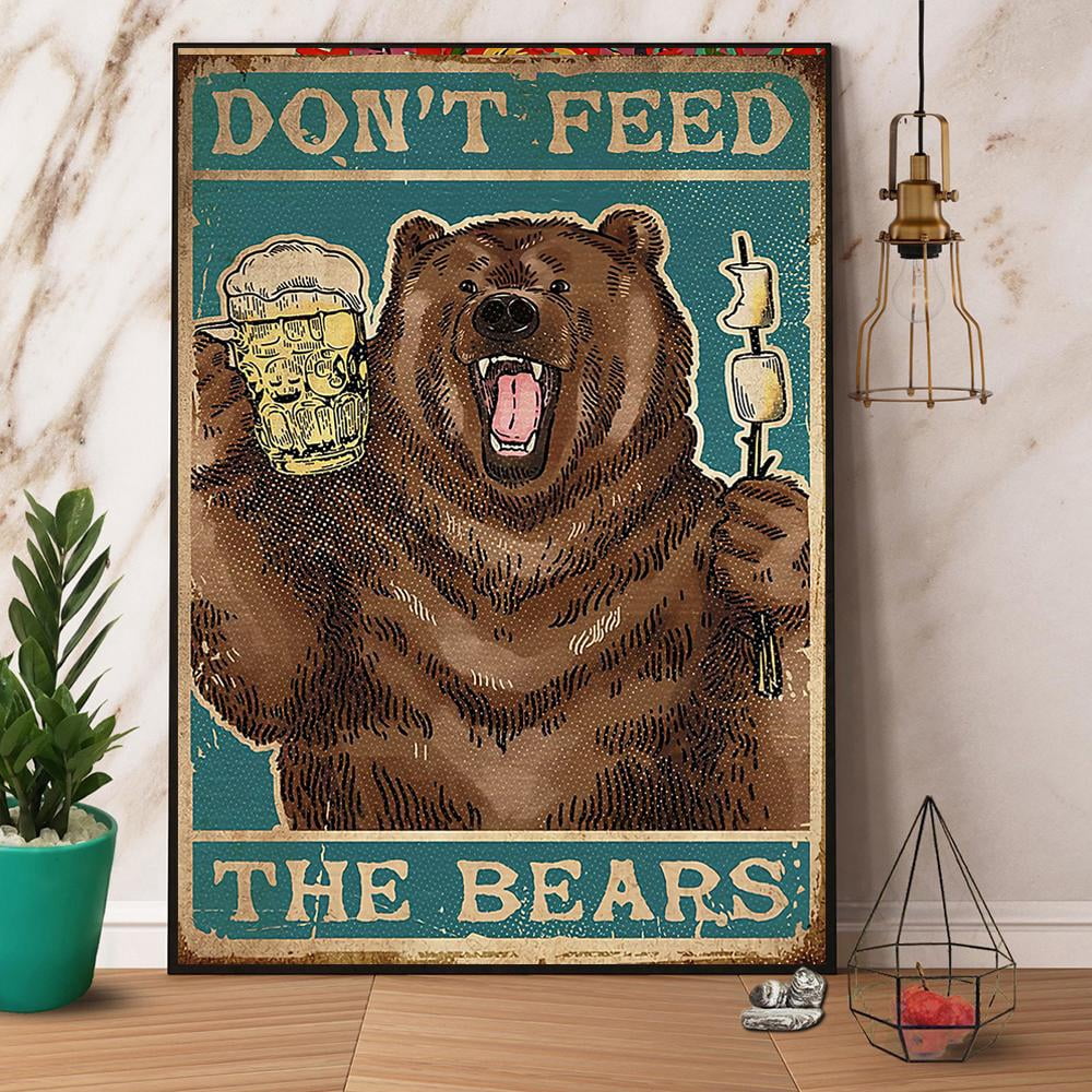 Bear Camping Don'T Feed The Bears Paper Poster No Frame Matte Wall Art ...