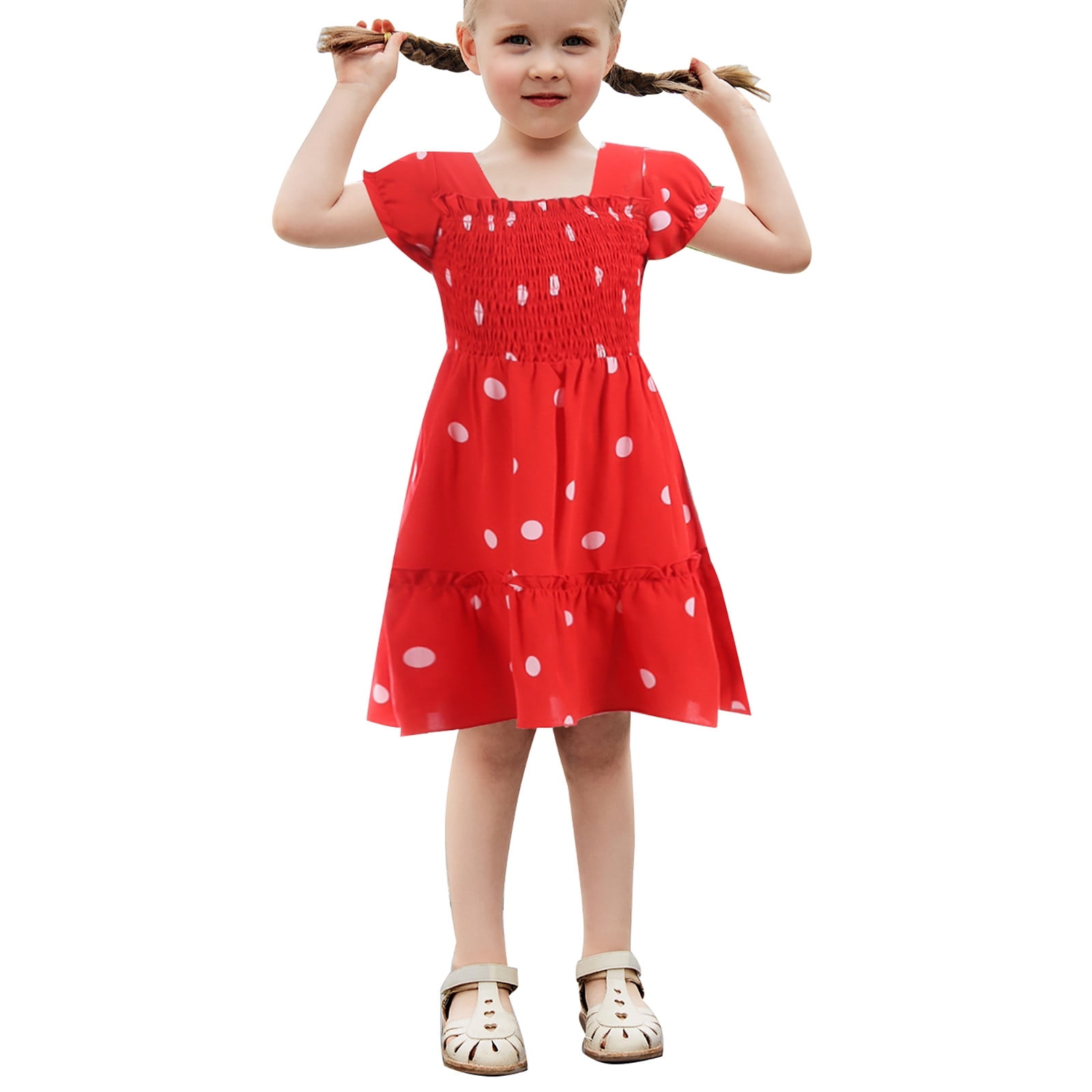 Bear Cheeks Pajamas Family Cute Girl Square Neck One Shoulder Polka Dot ...