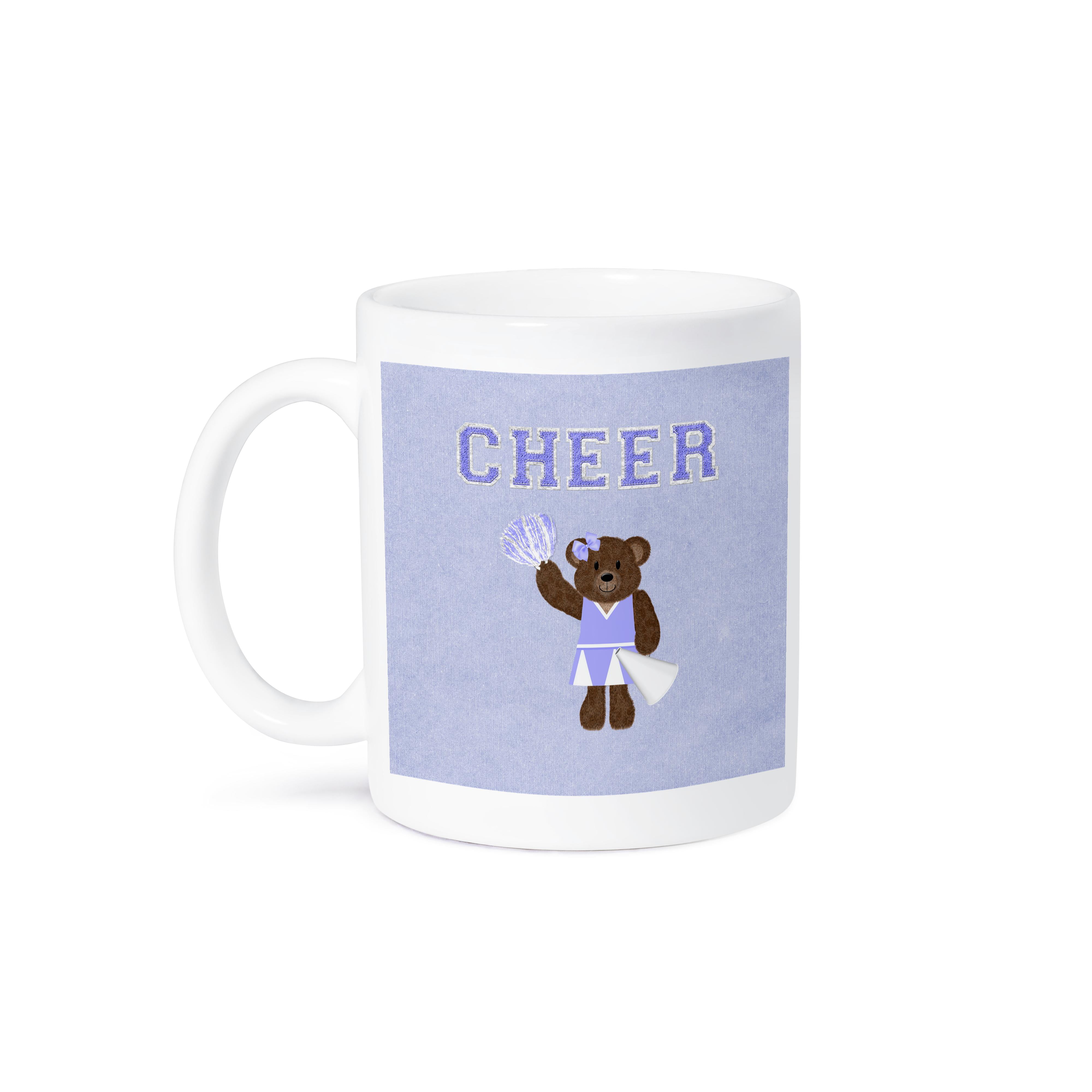 3dRose, Bear Cheerleader with Pom poms, Cheer, Blue, 15oz Mug - Walmart.com