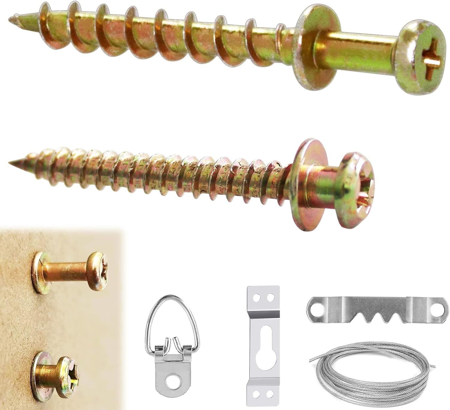 Bear Claw Double-Headed Wall Picture Screws, 4-in-1 Picture Drywall ...
