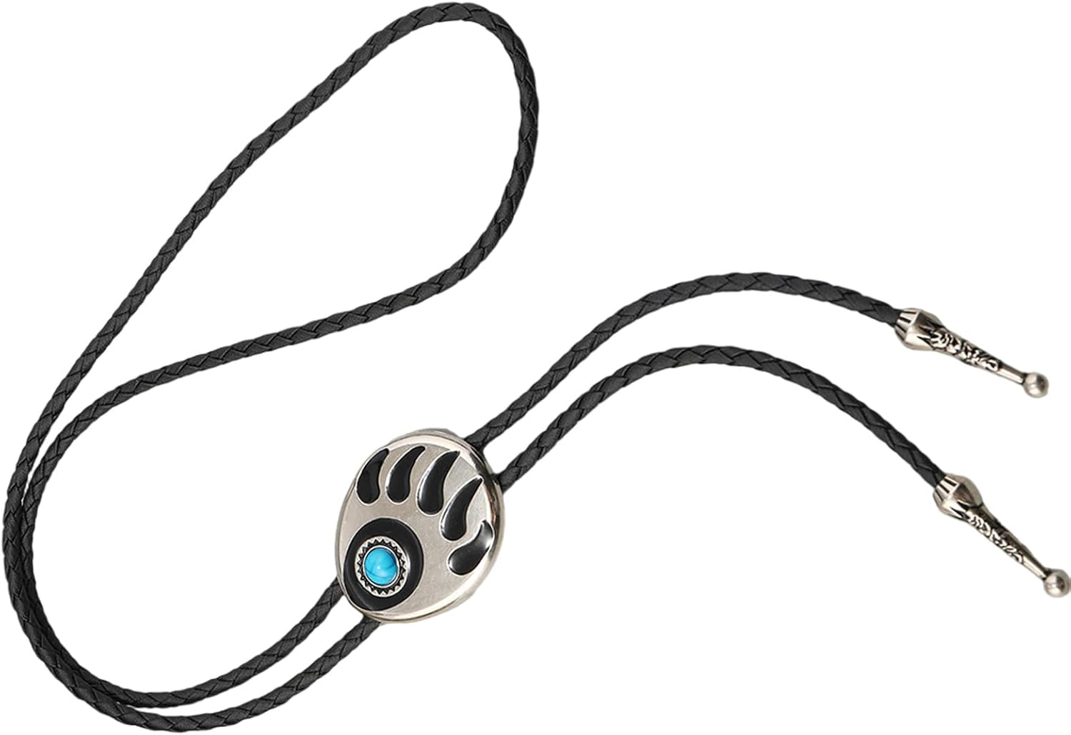 Bear Claw Pendant Accented Bolotie Western Design Adjustable PU Leather ...