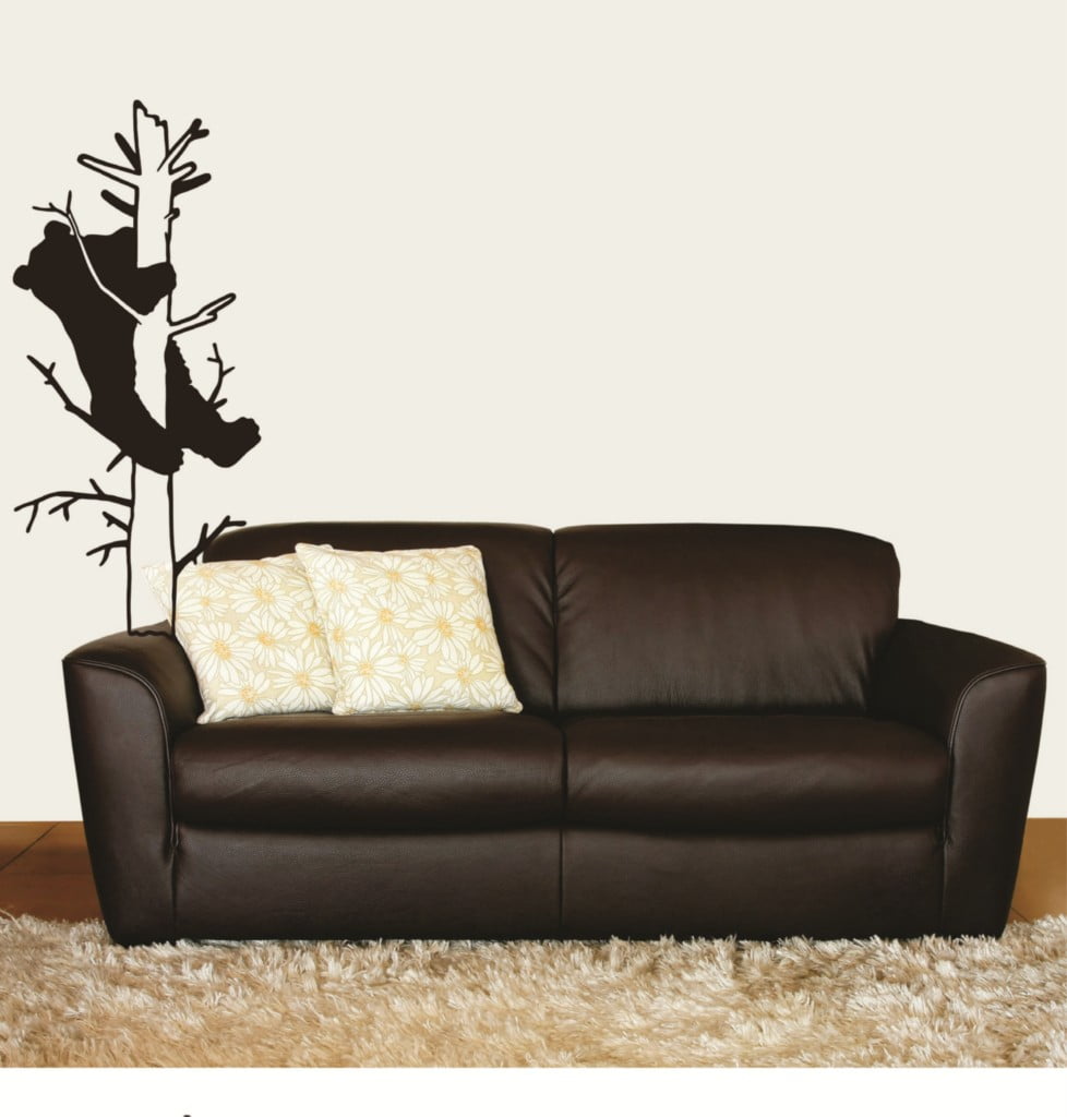 Bear Climbing a Tree Animal Picture Art - Peel & Stick Vinyl Wall Decal ...