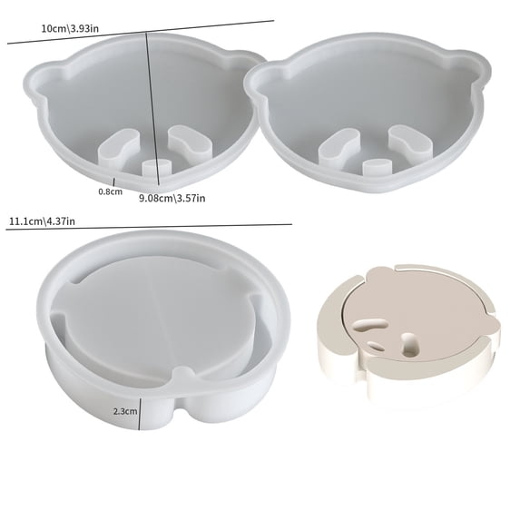 Bear Coaster Storage Base Mold - Silicone Mold for DIY Crafting and ...
