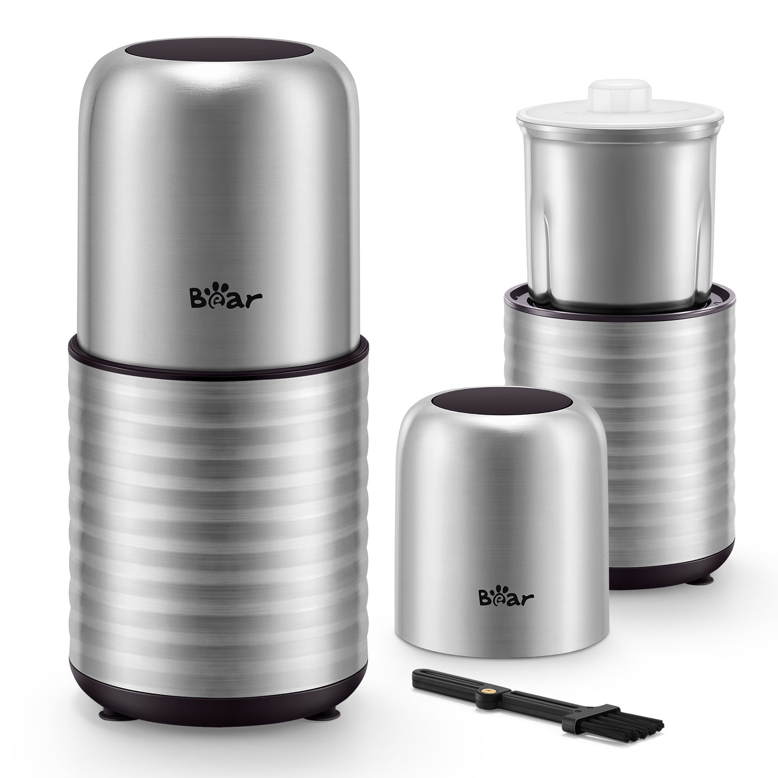 Bear Stainless Steel Coffee Grinder - 300W, Fine to Coarse Grinding, 200g Removable Cup ...