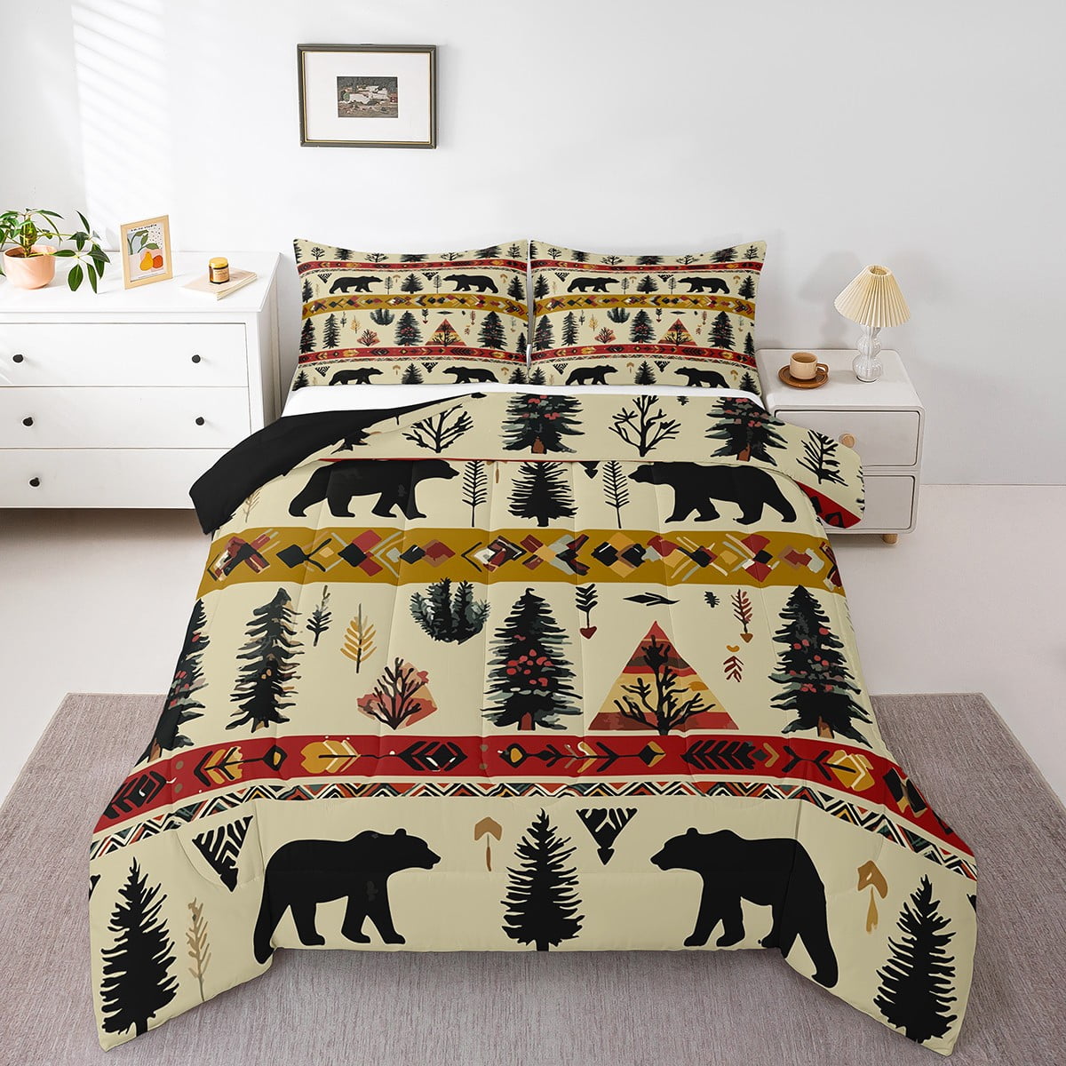 Bear Comforter Set Rustic Farmstyle Bedding Sets Animal Bear Bedding ...