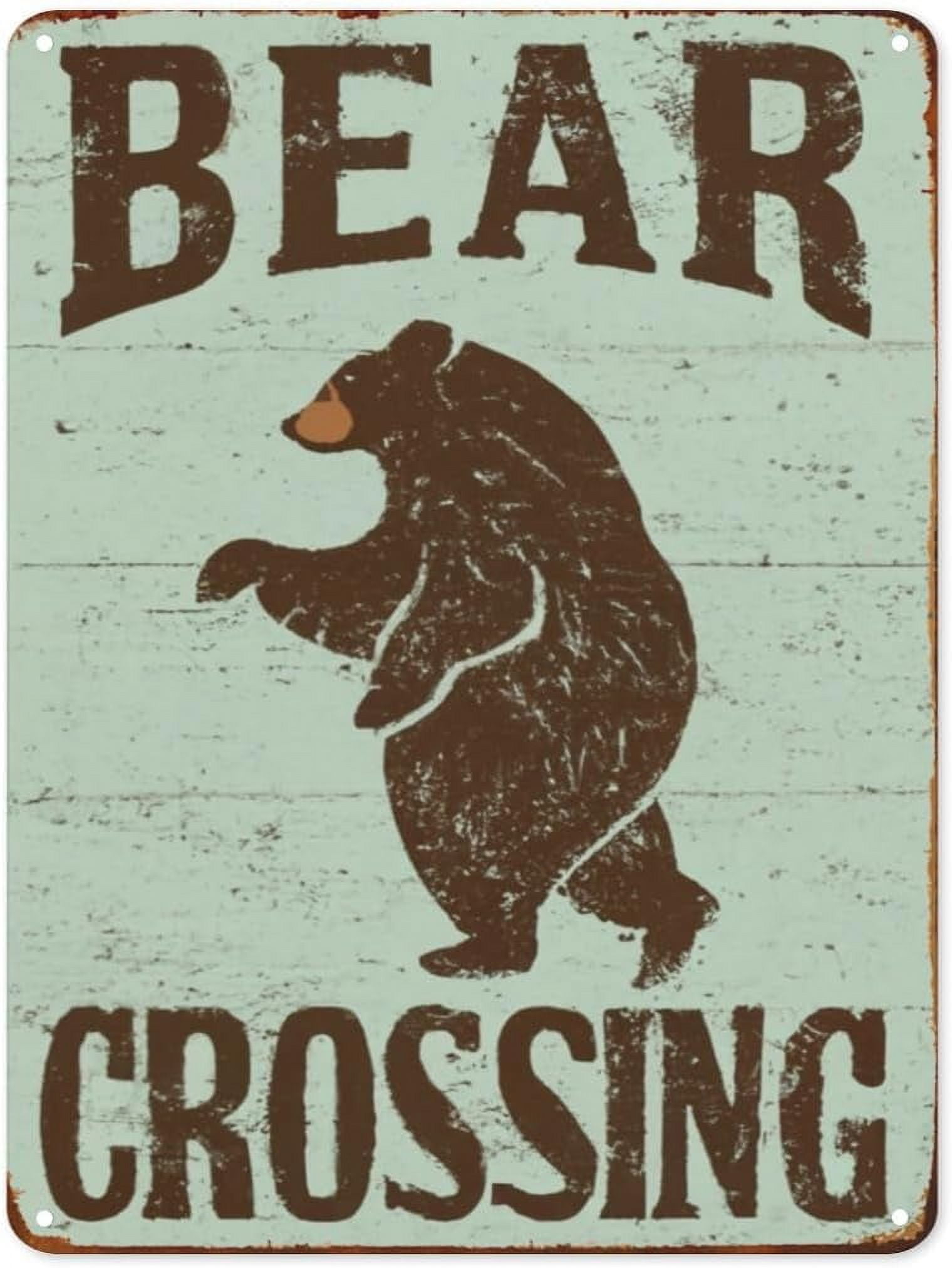 Bear Crossing Metal Tin Signs-Metal Tin Signs Exquisite Wall Art Decor ...